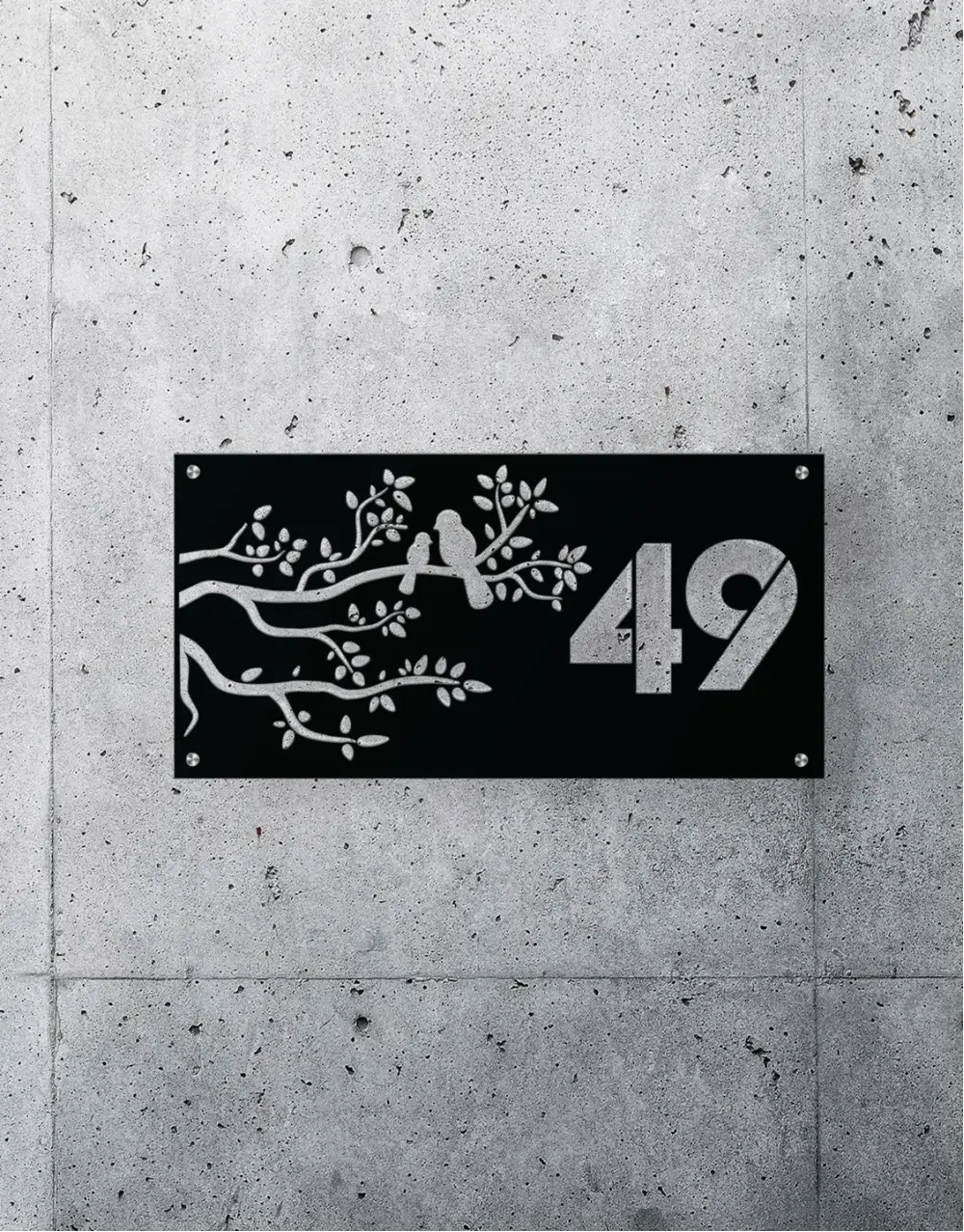 Birds on a Branch House Number Sign
