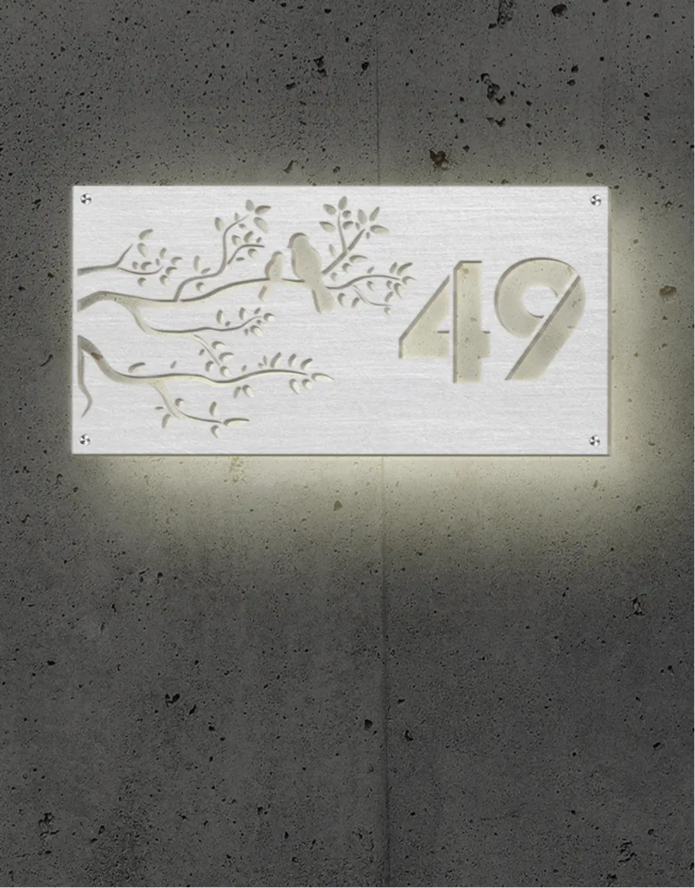 Birds on a Branch House Number Sign